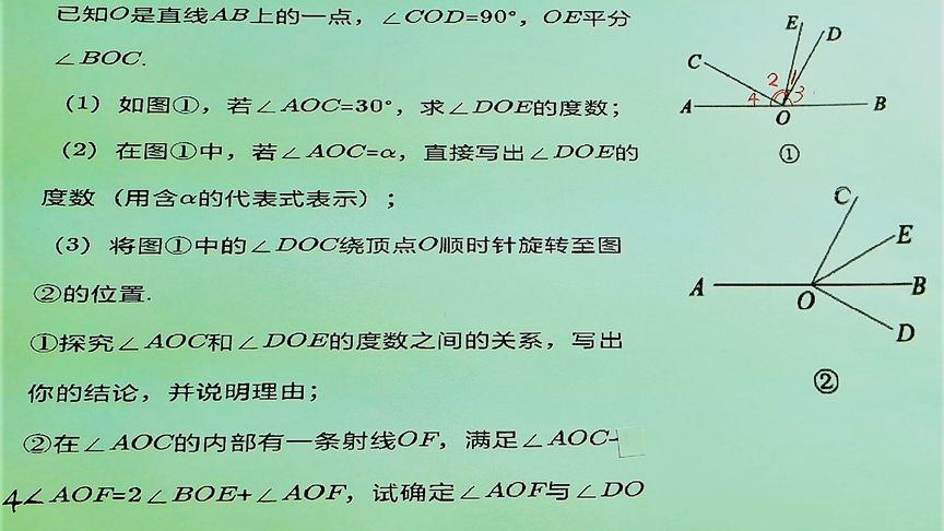七年级上一日一题49,几何期末检测试卷压轴题,有难度