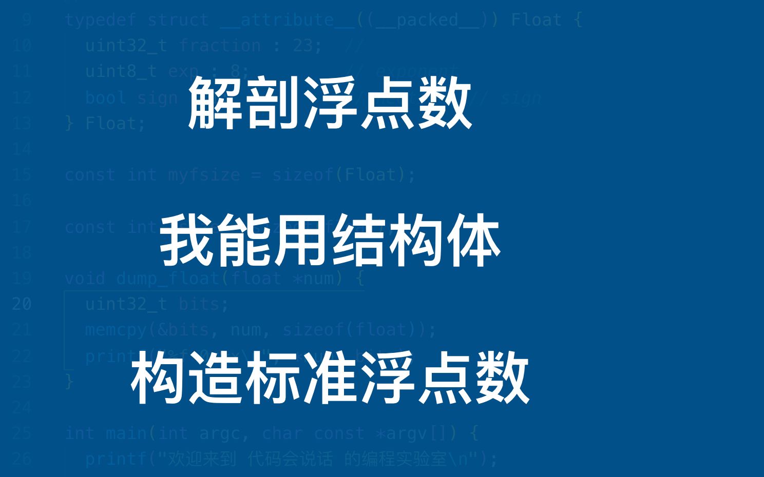 浮点数解惑与避坑指南(3)用C结构体构造标准浮点数
