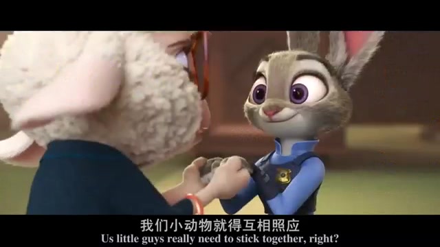 疯狂动物城4分钟电影片段 五人英语小组对话(已经适当调整语速并且...