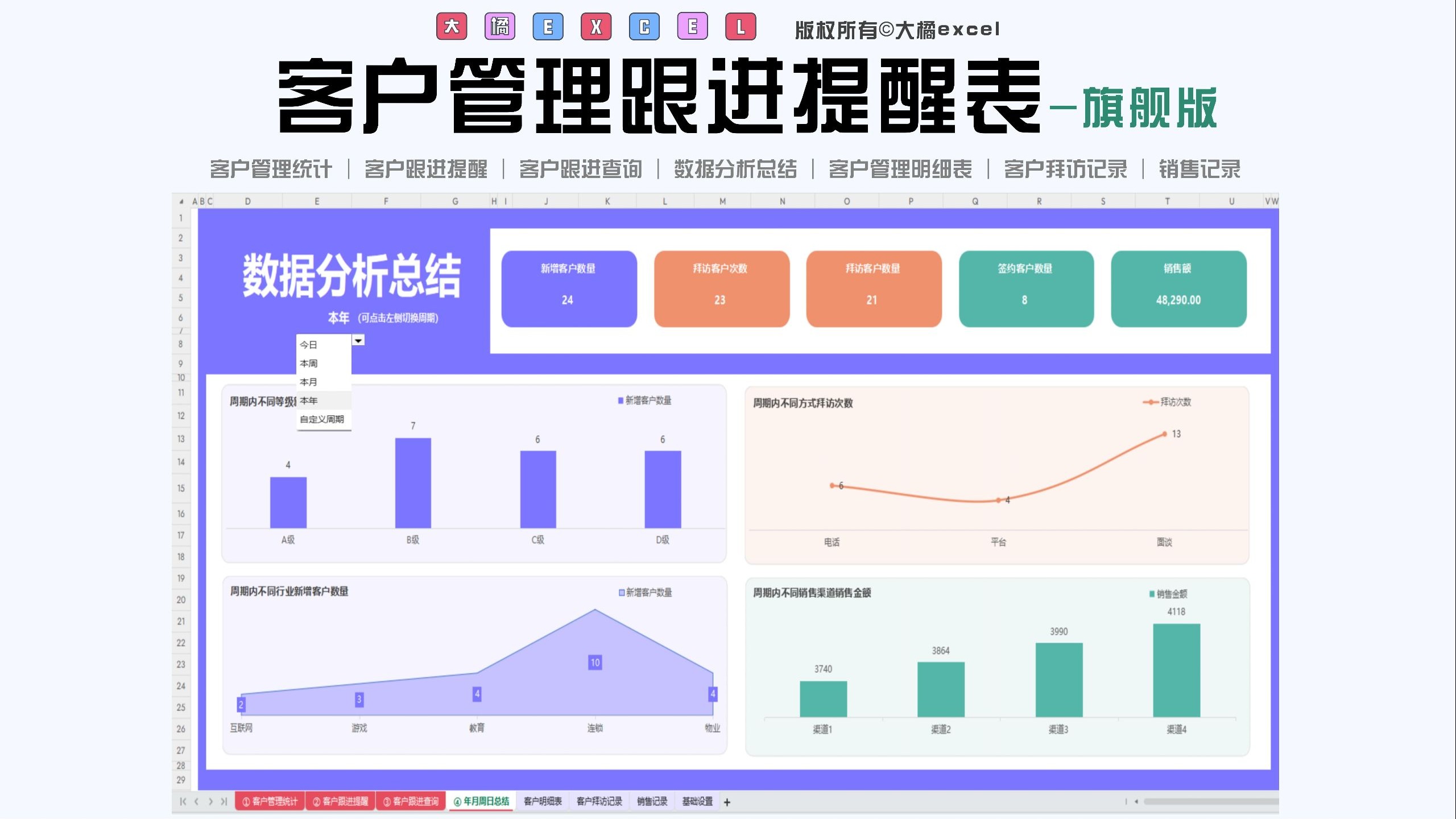 超好用!客户管理跟进提醒表-使用讲解