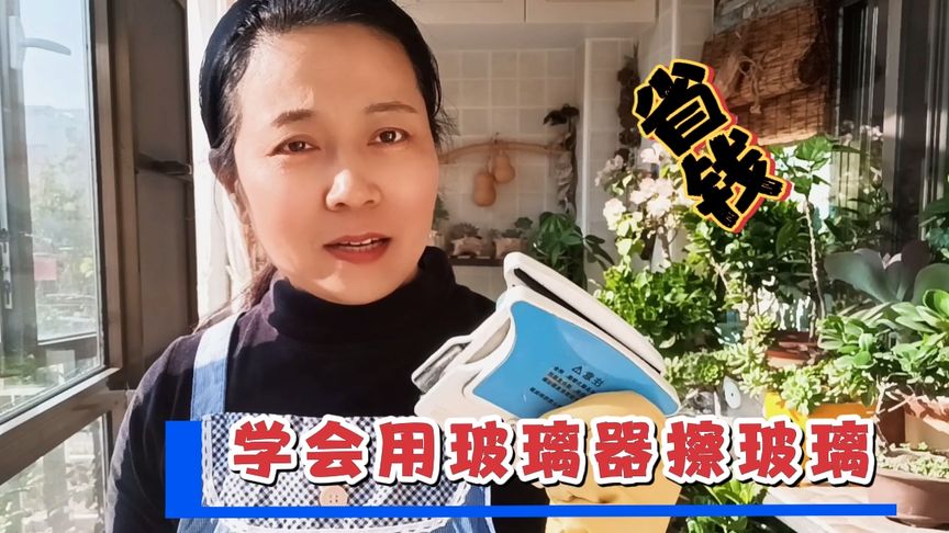 自己学会用双面玻璃器擦玻璃,又可以省下一笔保洁开支