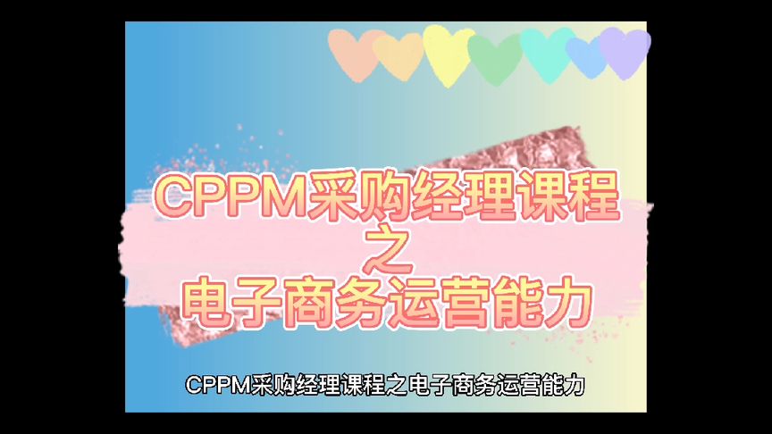 CPPM采购经理课程培训之电子商务运营能力