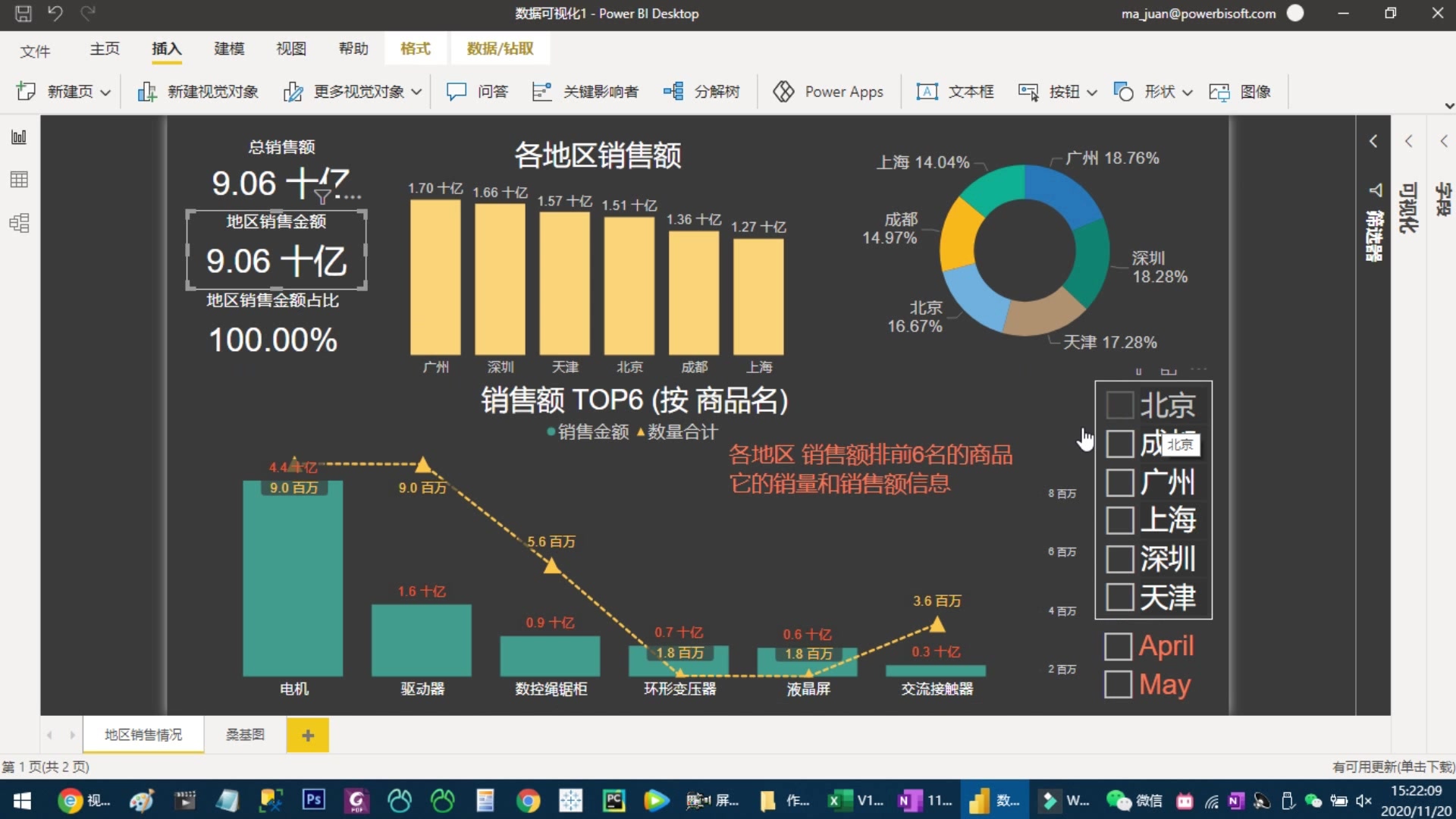 数据可视化时间 通过一些简单的可视化图表设置 了解Power BI的一些...