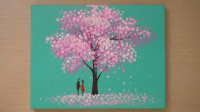 手工绘画的技巧，美丽的樱花树！