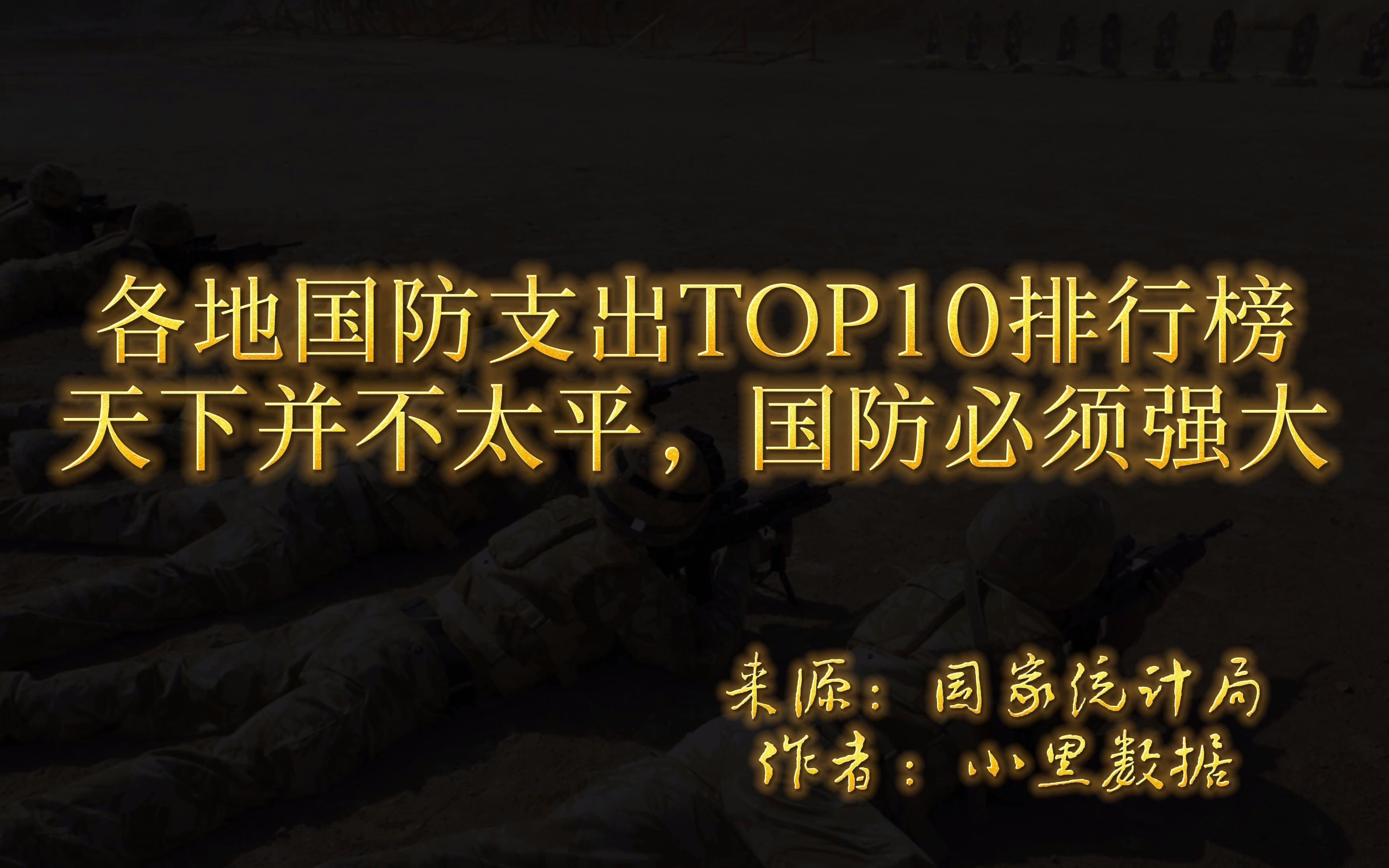 各地国防支出TOP10排行榜。天下并不太平,国防必须强大!