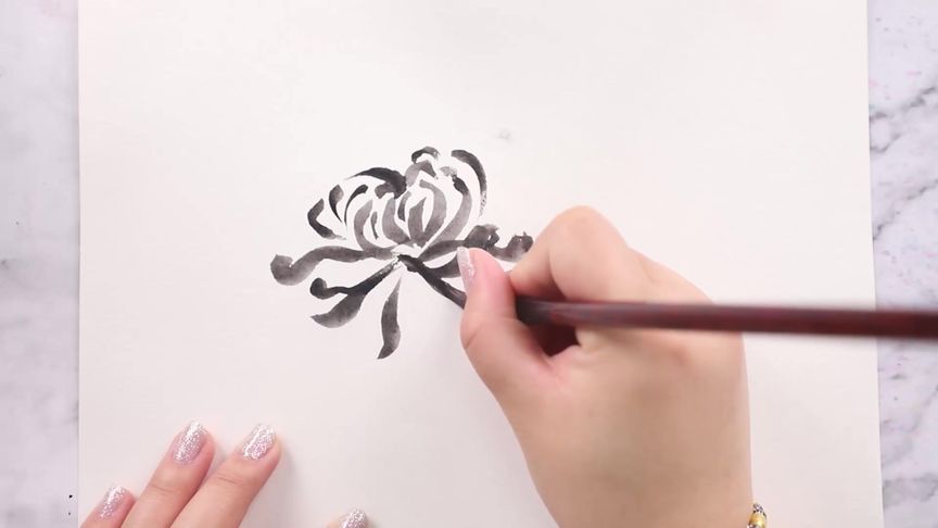 水墨菊花的画法