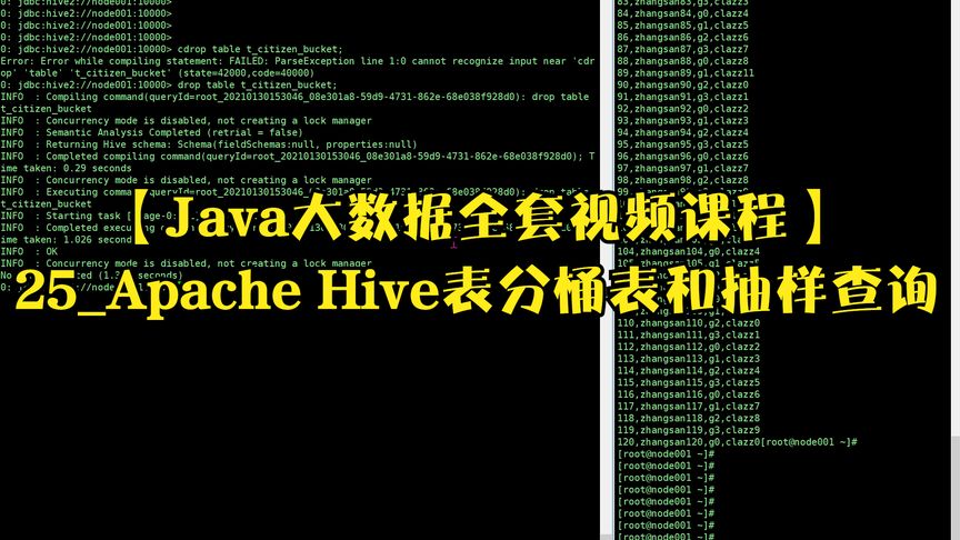 【Java大数据全套视频课程】25_Apache Hive表分桶表和抽样查询