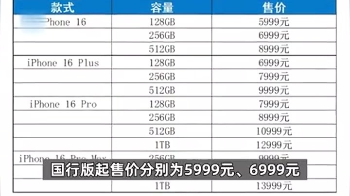 苹果iPhone16系列国行版售价公布,售价5999元起!官网已下架iPhone15...