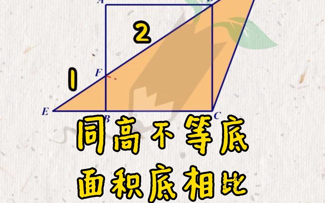 同高不等底,面积底相比