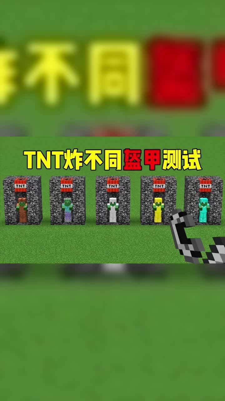 我的世界:不同的盔甲,哪个能抗住TNT的轰炸?