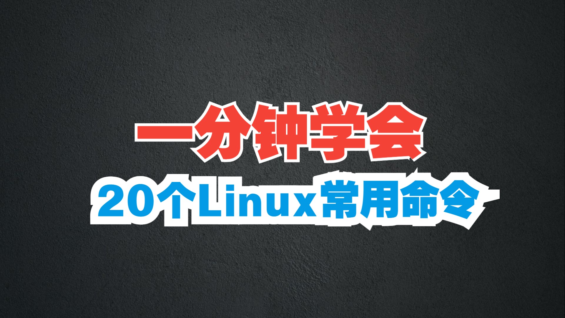 【系统入门】20个Linux常用命令