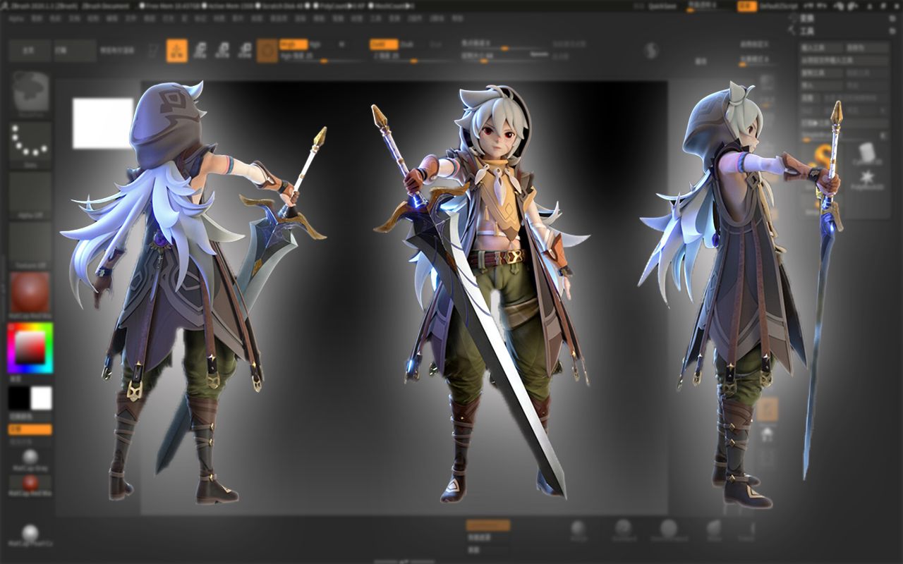 【Zbrush卡通人物建模】zb手办人物建模新手建模教程教学