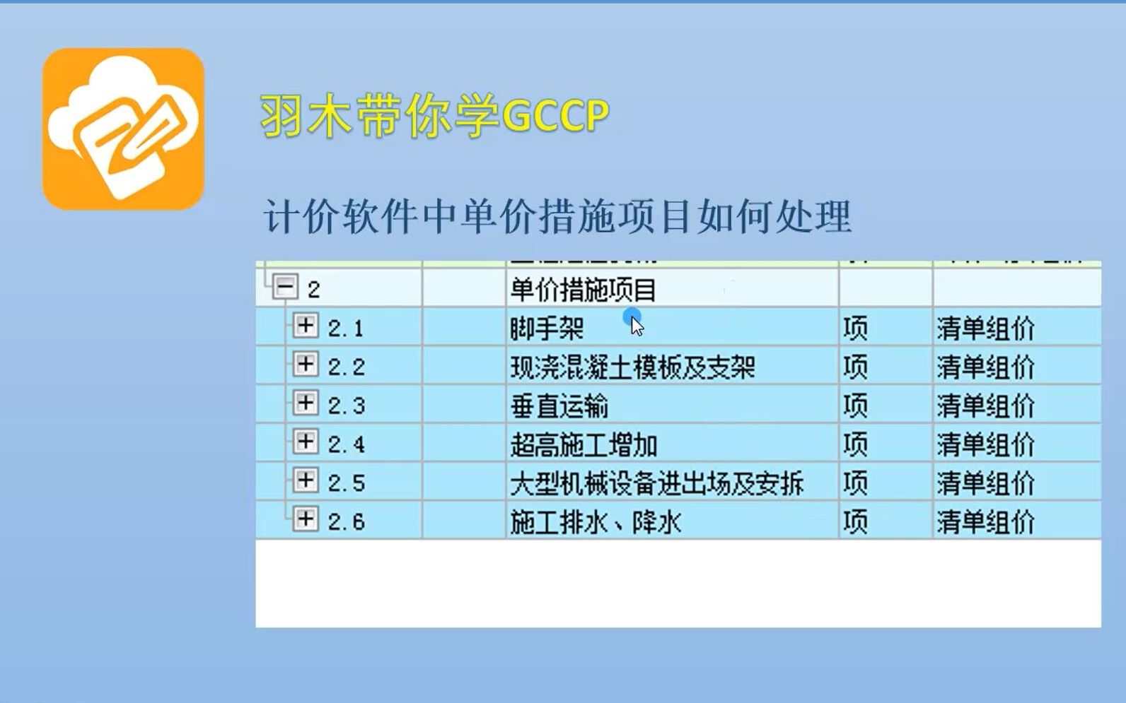 广联达云计价第七期:计价软件中单价措施项目如何处理