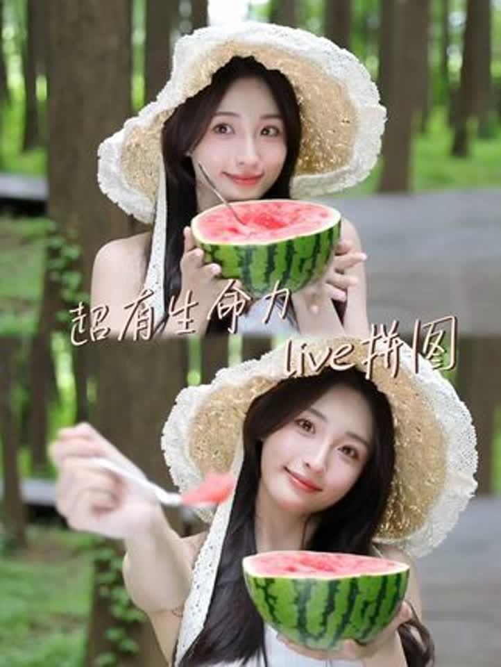 一张live平平无奇,两张一拼超有生命力!#照片 #拼图