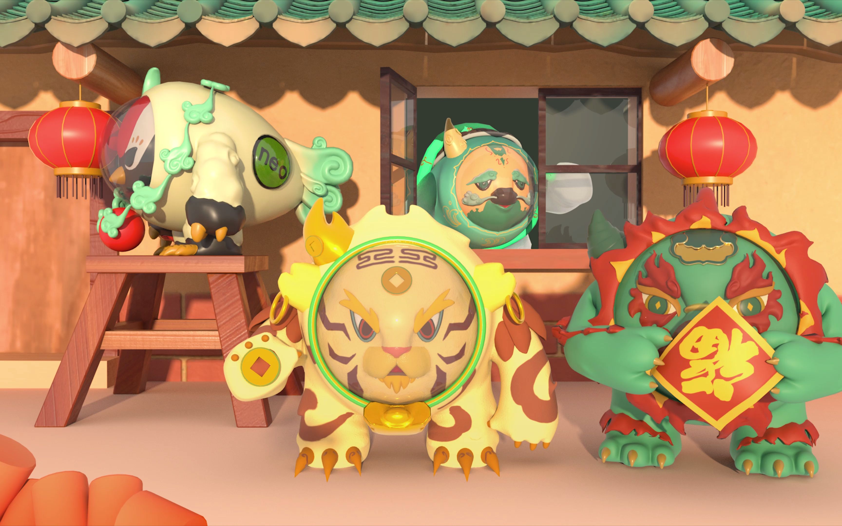 adidas neo X 中国美术学院影视与动画艺术学院联合推出《神兽村》...