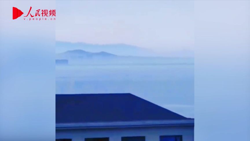 蓬莱仙岛?秦皇岛昌黎海边现海市蜃楼 海面上绵延群山场面壮观