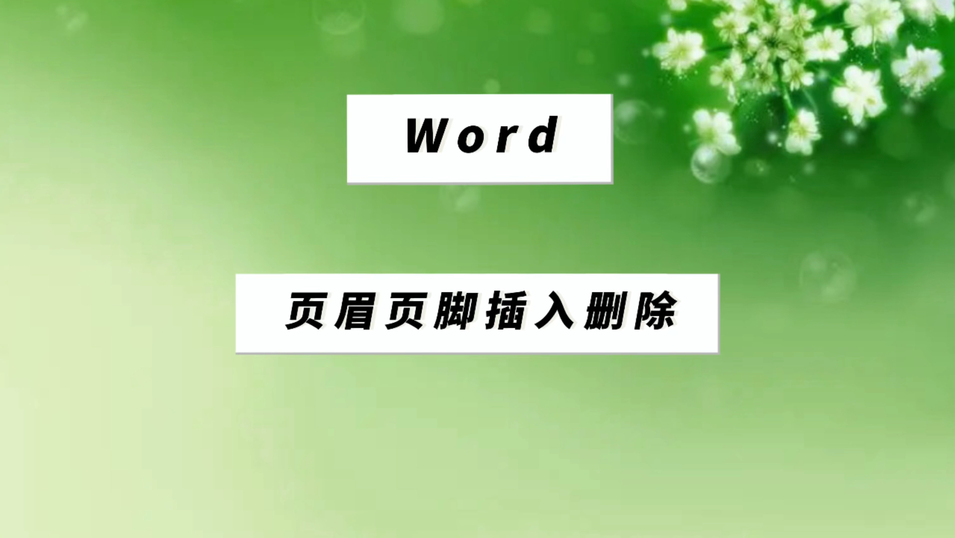 word文档页眉页脚插入和删除
