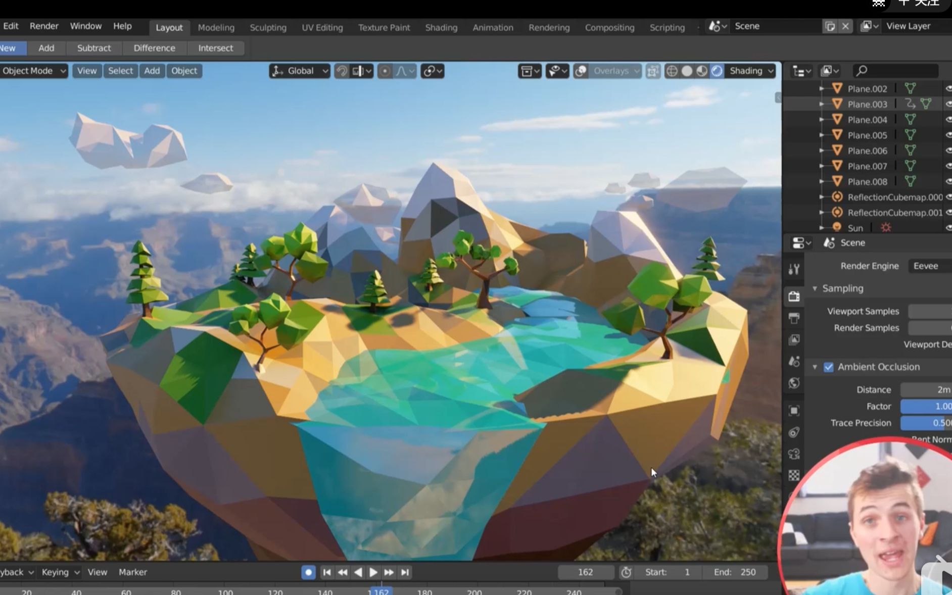 CG Geek大神 blender制作Lowpoly风格岛屿中文字幕