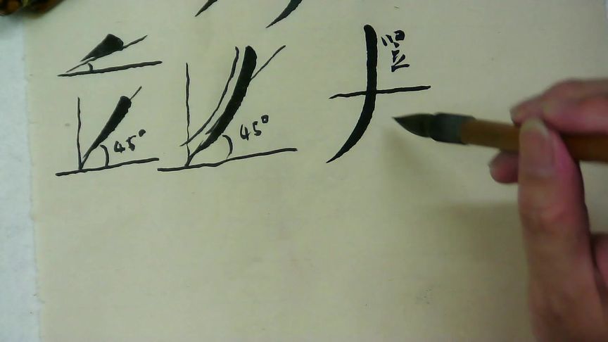 书法初学者不得不看的教程:颜体楷书:撇的几种写法!