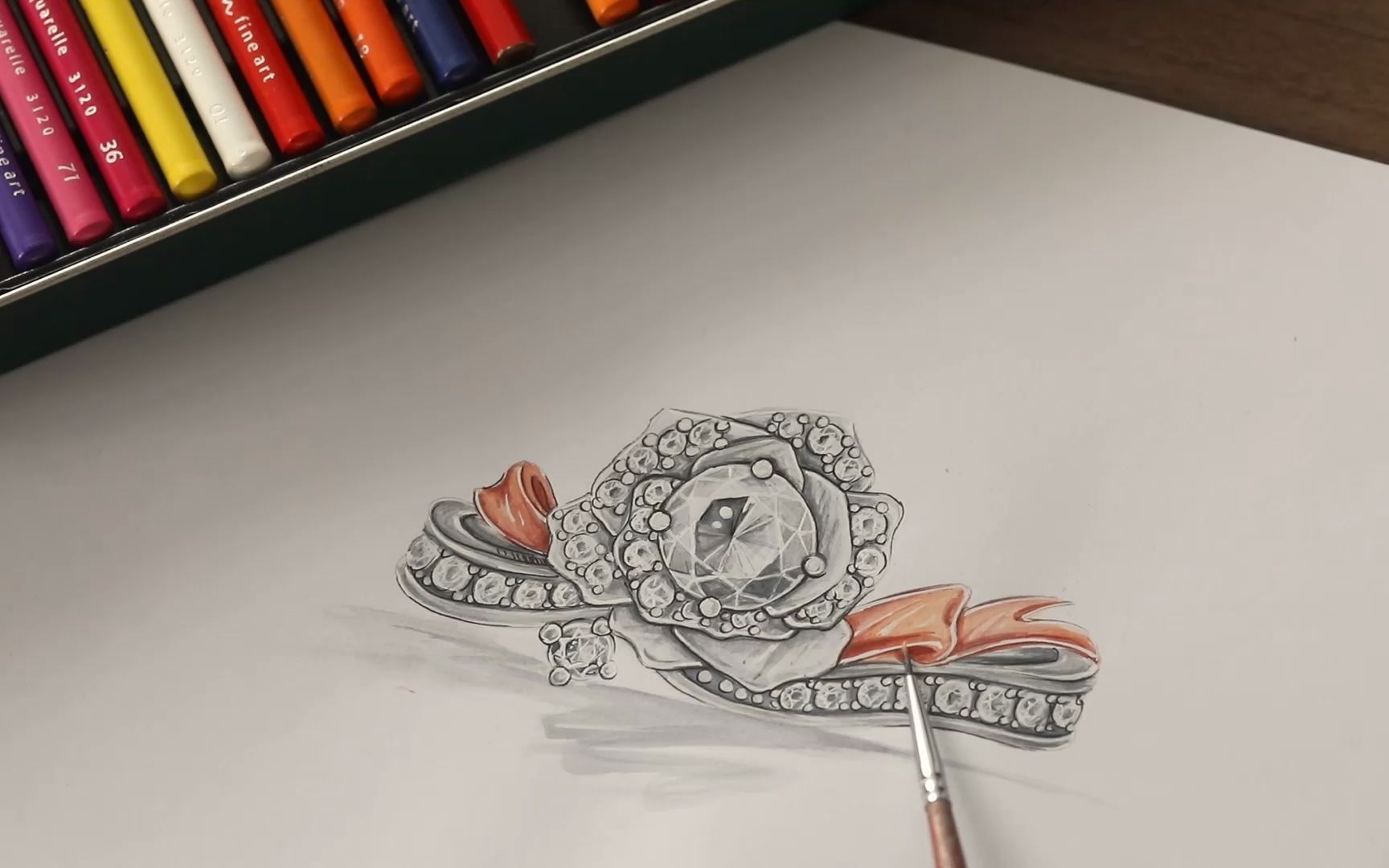 【珠宝手绘+制作】钻戒|小王子的玫瑰|你找到自己独一无二的玫瑰了吗?