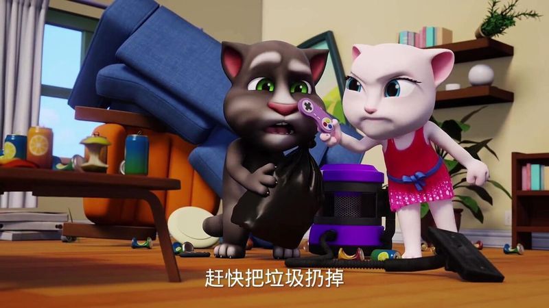 搞笑配音猫和老鼠:汤姆猫沉迷游戏,家里变成垃圾堆还不收拾