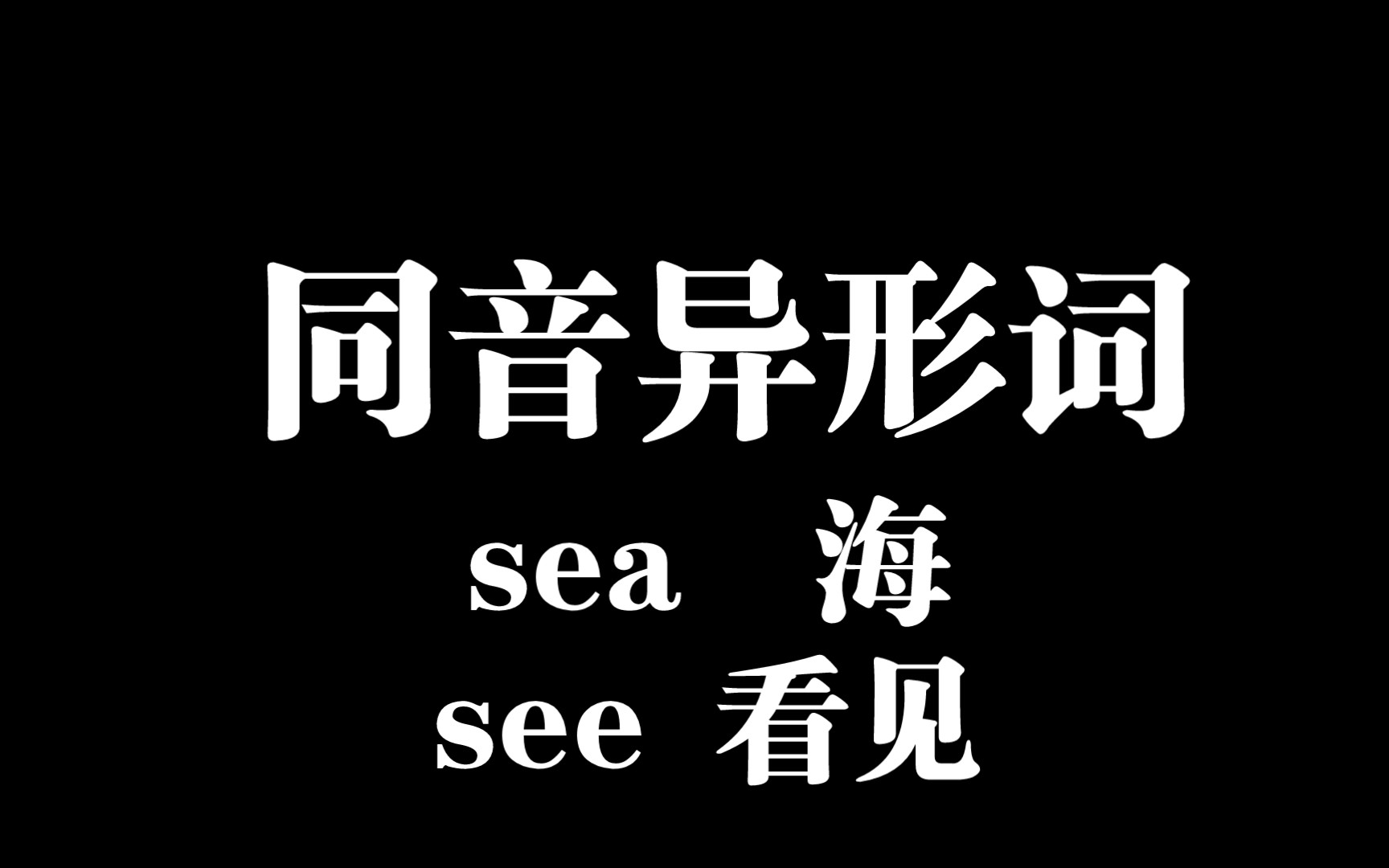〔小肉丸懒懒小学英语学习笔记〕同音异形词sea海 see看见