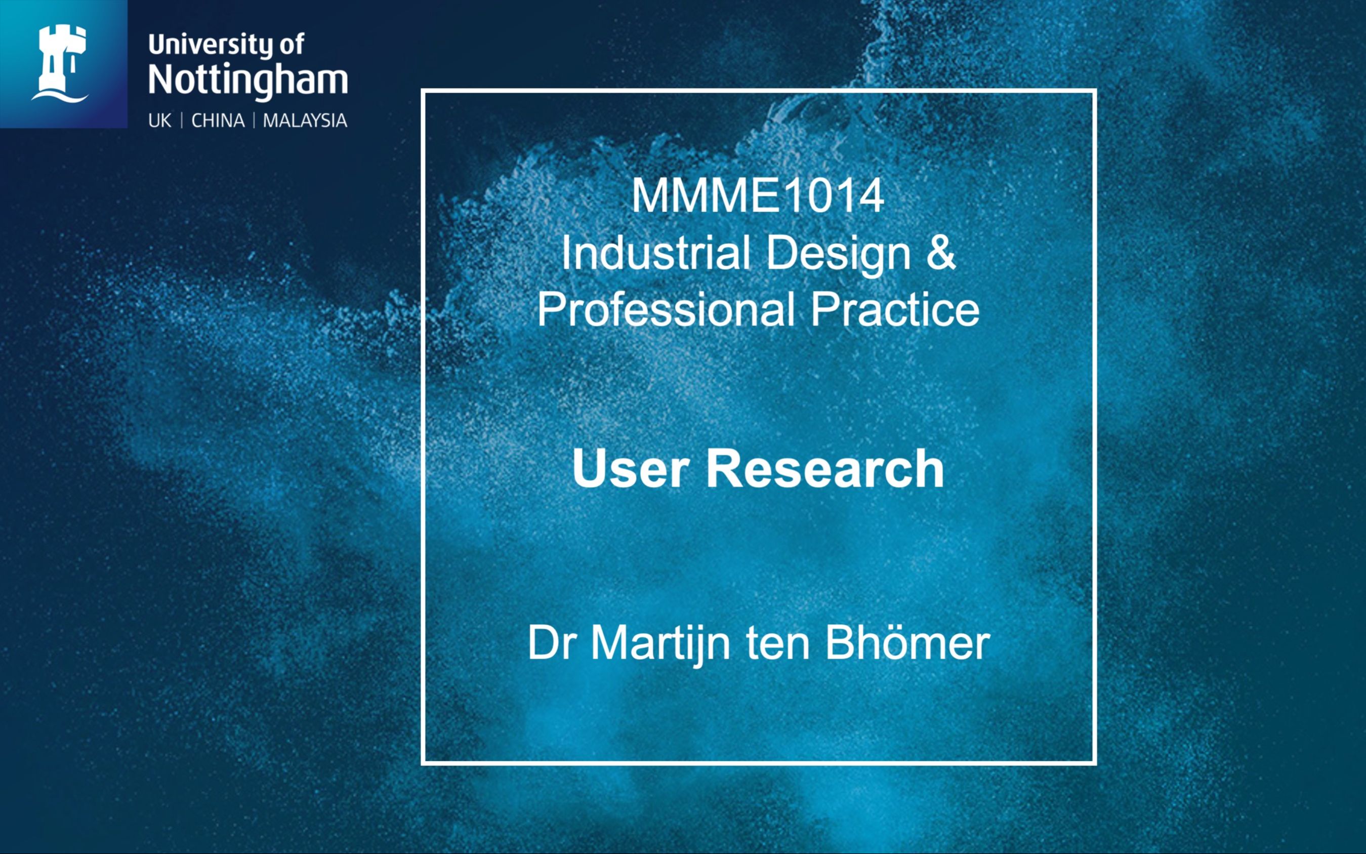 MMME1014 - S2W8 - User Research