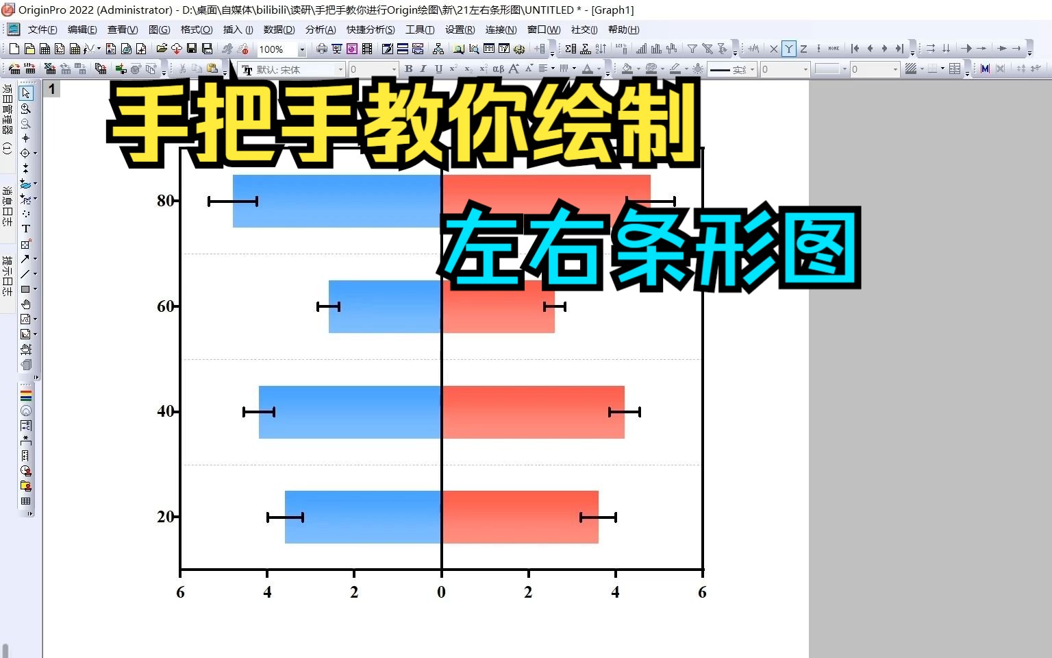 【研究生】手把手教你使用Origin绘制左右条形图