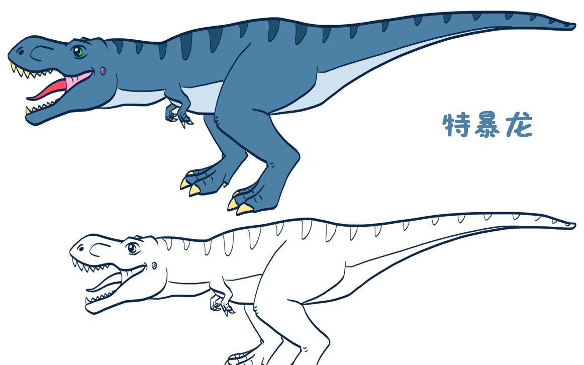 简笔画大全,特暴龙