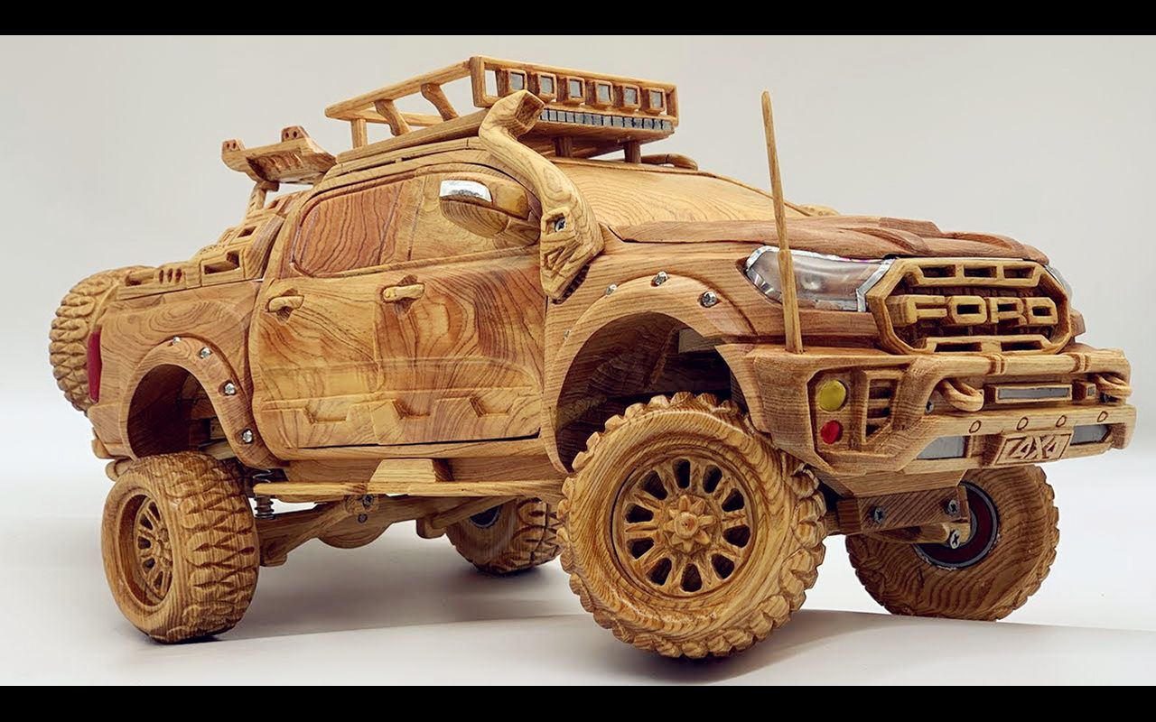 【木雕】制作福特F-150猛禽特别版模型车 - Woodworking Art