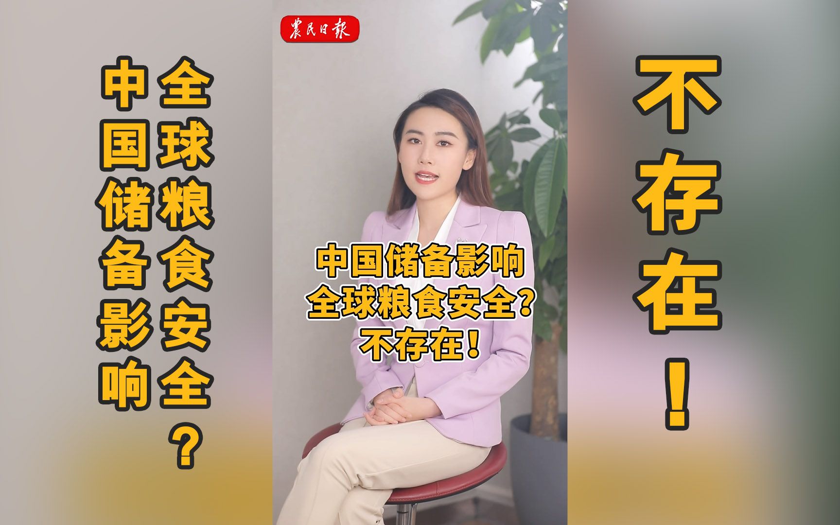 中国储备影响全球粮食安全?不存在!