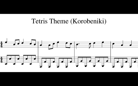 俄罗斯方块 主题曲 超简单钢琴版