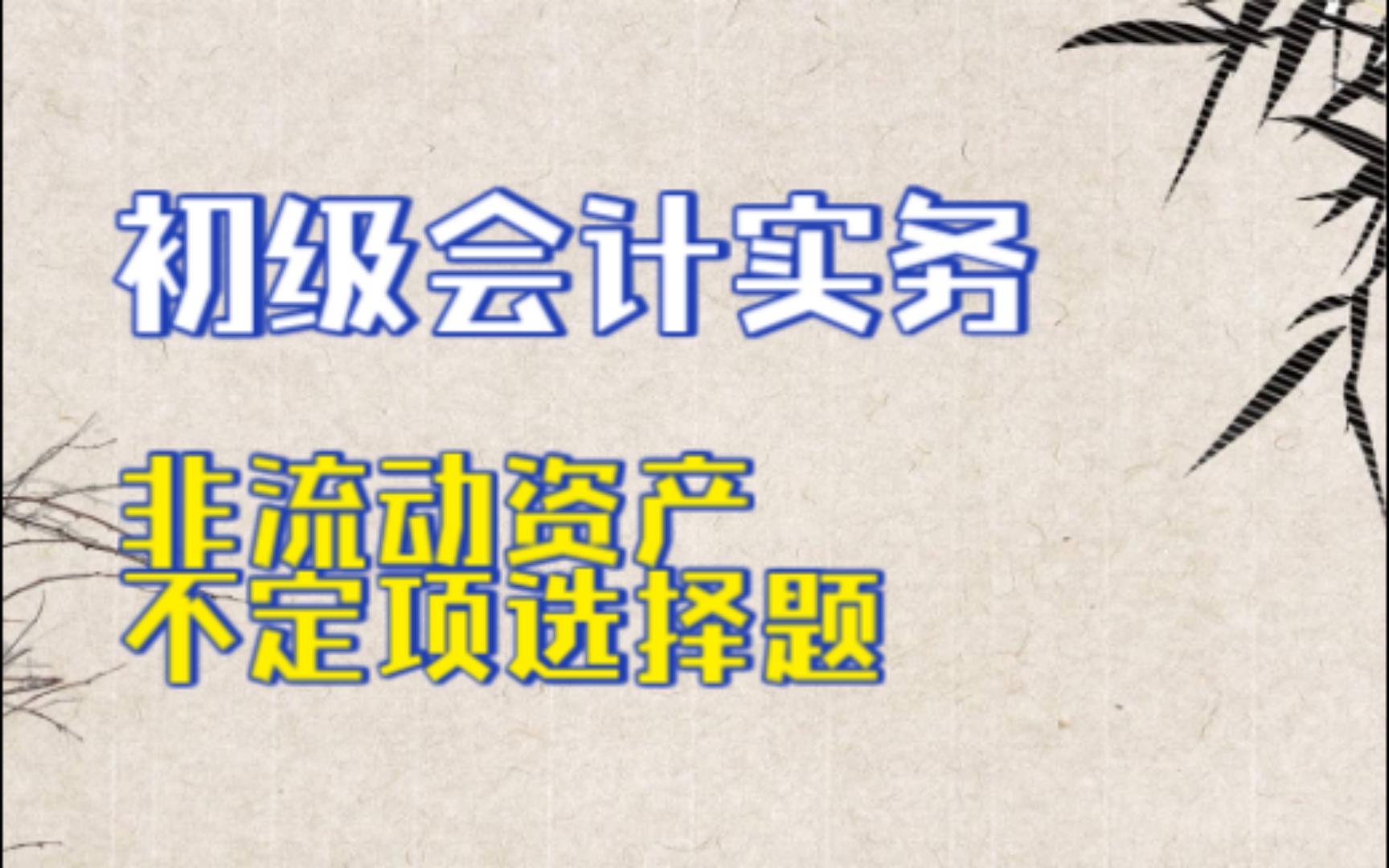 初级会计实务——非流动资产