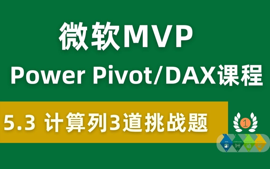 Power Pivot/DAX 全球最受欢迎付费课程 5.3 计算列3道挑战题