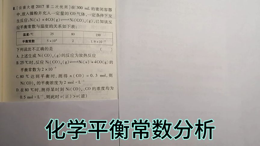 高中化学选修一:化学平衡移动之平衡常数经典例题