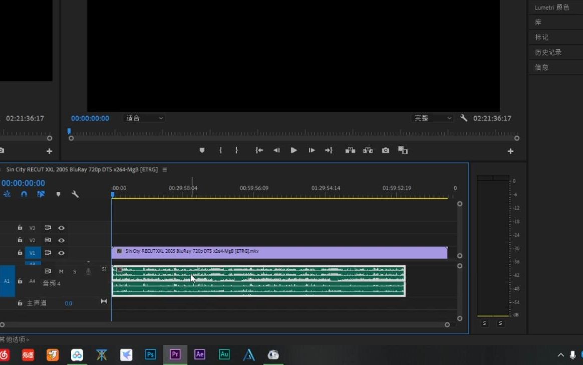 网上下载DTS5.1声道(6声道)电影视频拖进PR(adobe premiere)没声音...