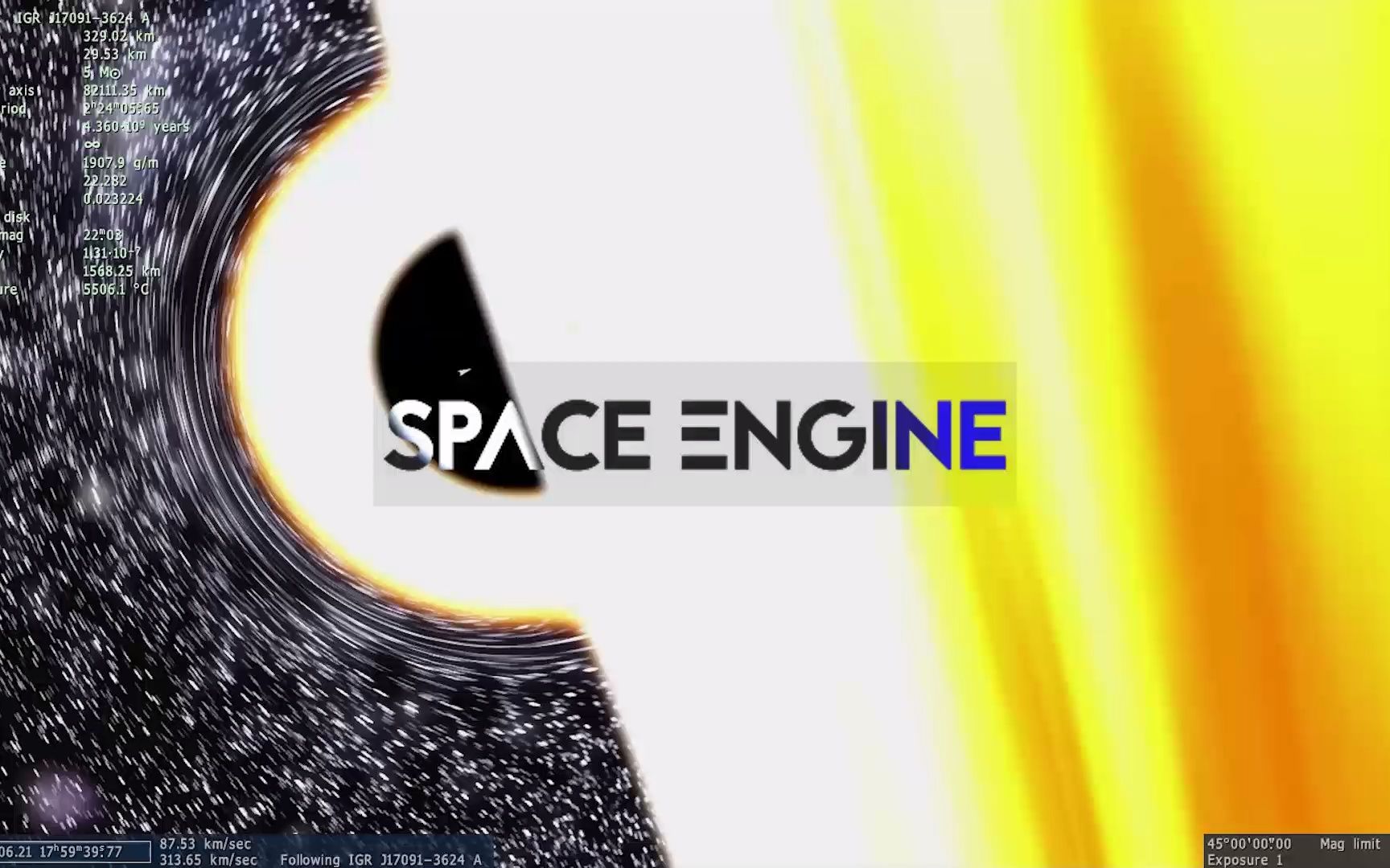SpaceEngine 在黑洞附近反复横跳,进入事件视界观察。