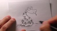 简笔画教程:卡通蛇ߐ