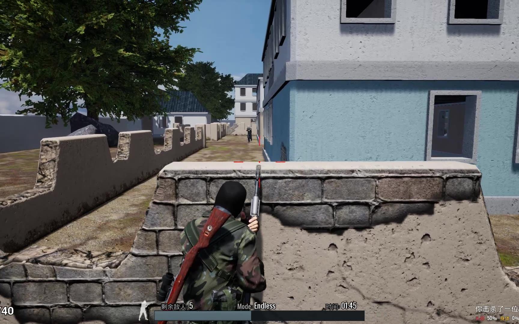 【吃鸡模拟器】实况第六期 四倍镜压枪天天练 AKM 一定要瞄头啊!