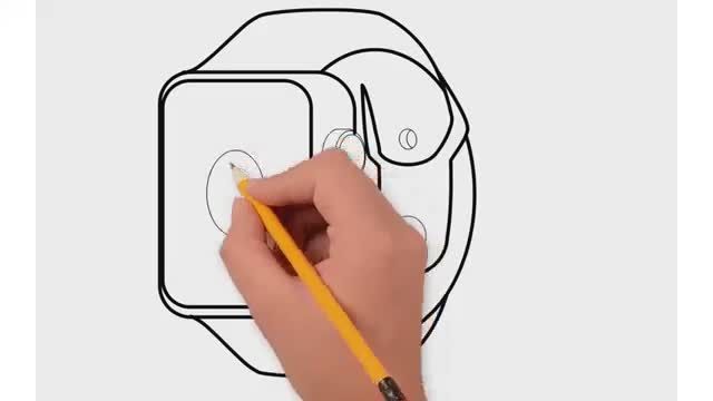 儿童简笔画,运动手表画画