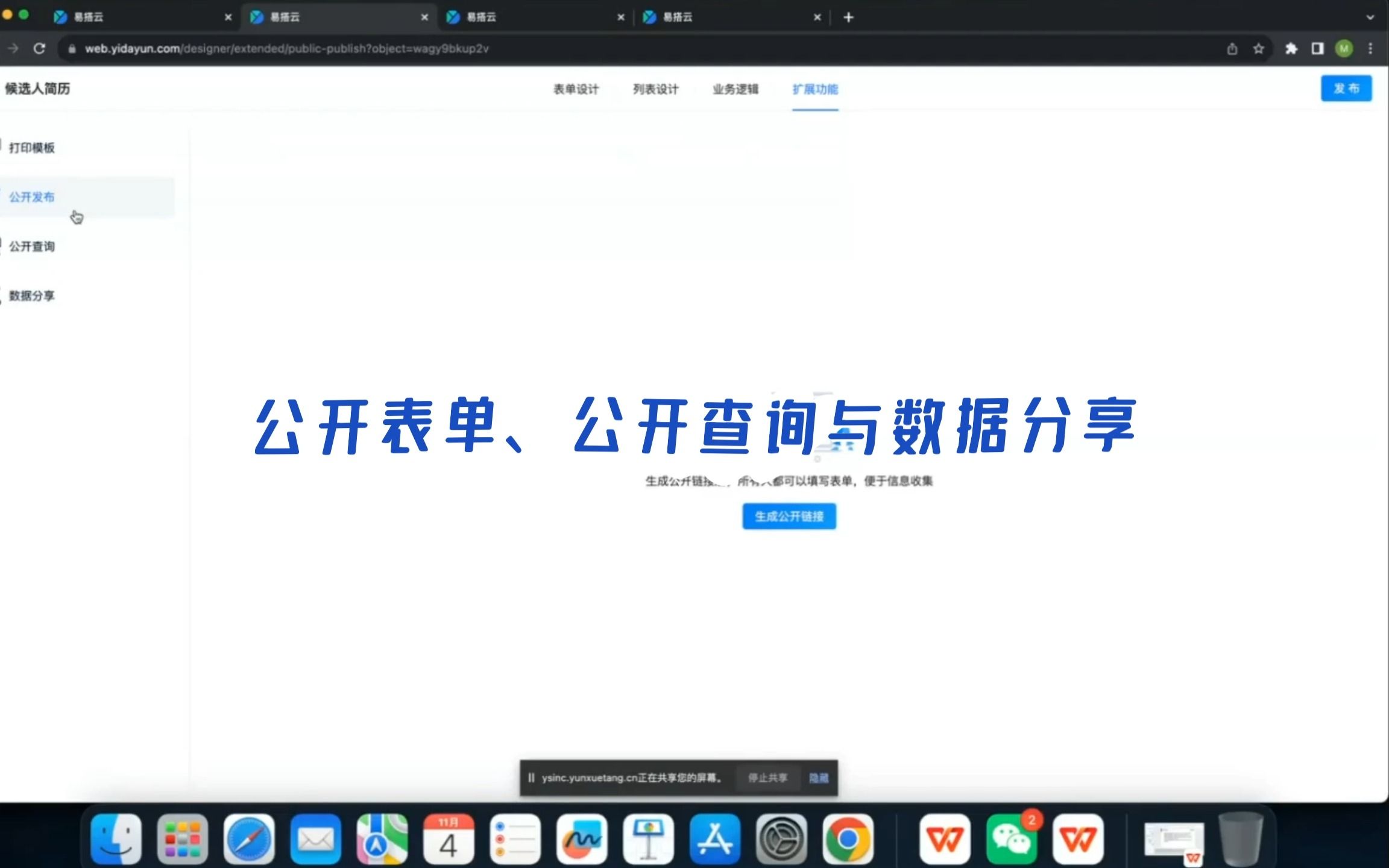公开表单、公开查询与数据分享