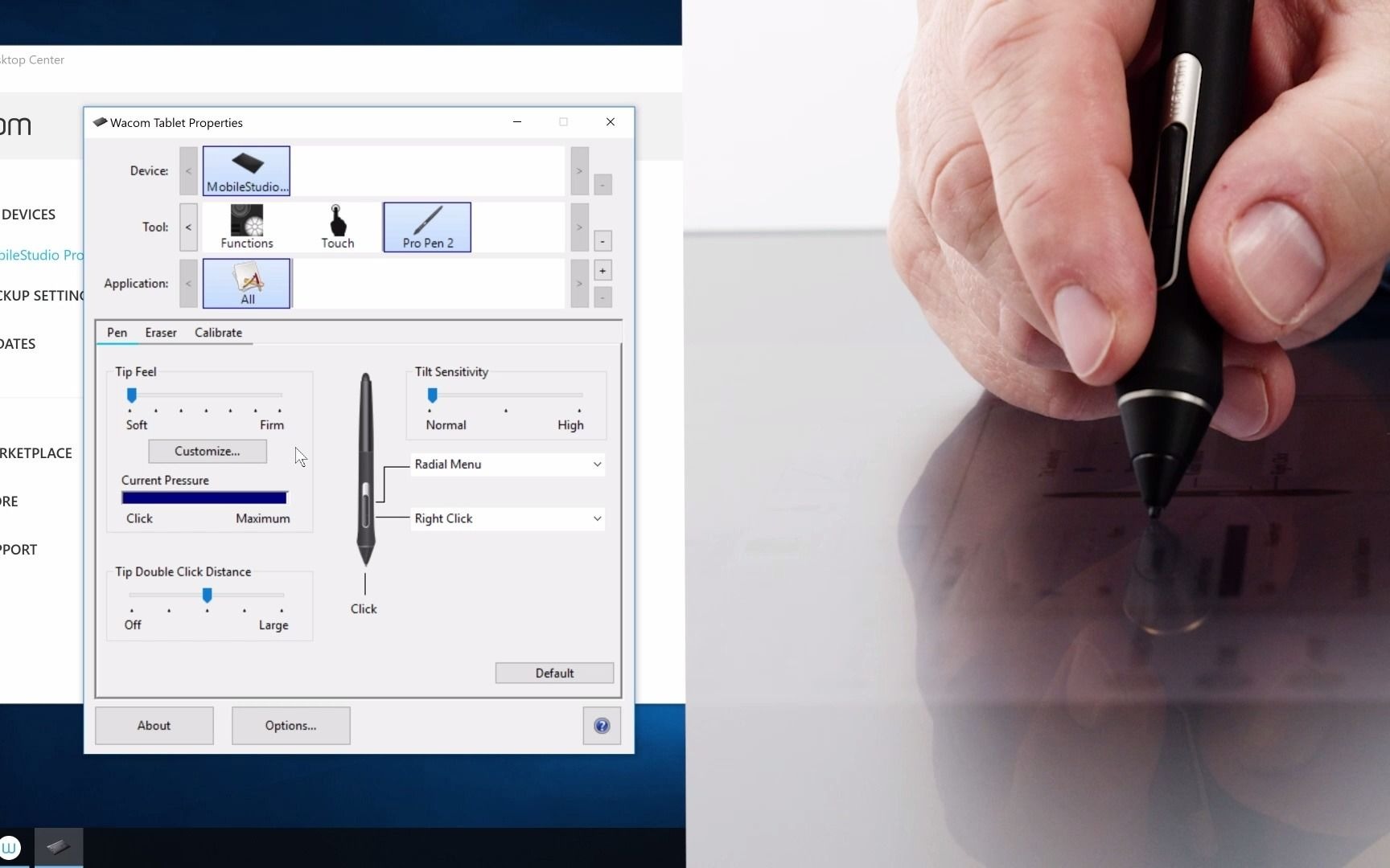 【快速入门指南 | Wacom MobileStudio Pro】3.使用及设定笔侧按键及...