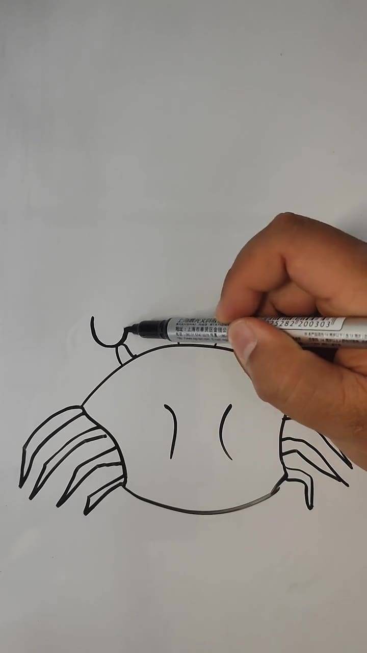 简笔画教程--螃蟹