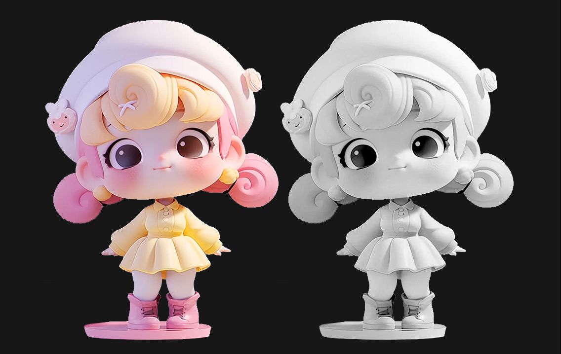 卡通Q版软萌角色“小萌妹”手办模型制作,zbrush手办雕刻教程