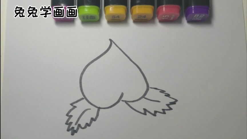 简笔画教程:摘一颗新鲜的桃子