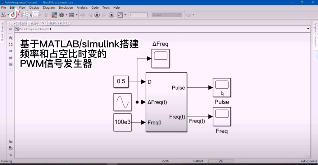 simulink搭建的占空比时变的PWM脉冲发生器