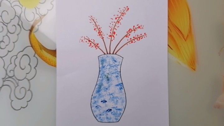 漂亮的花瓶是怎么画的儿童创意画