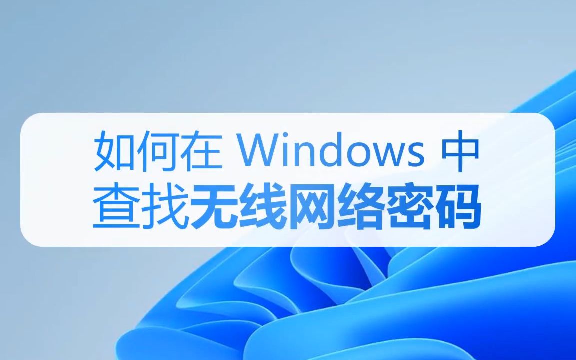 如果忘记了无线网络密码 怎么在Windows11中手动查找无线网络密码