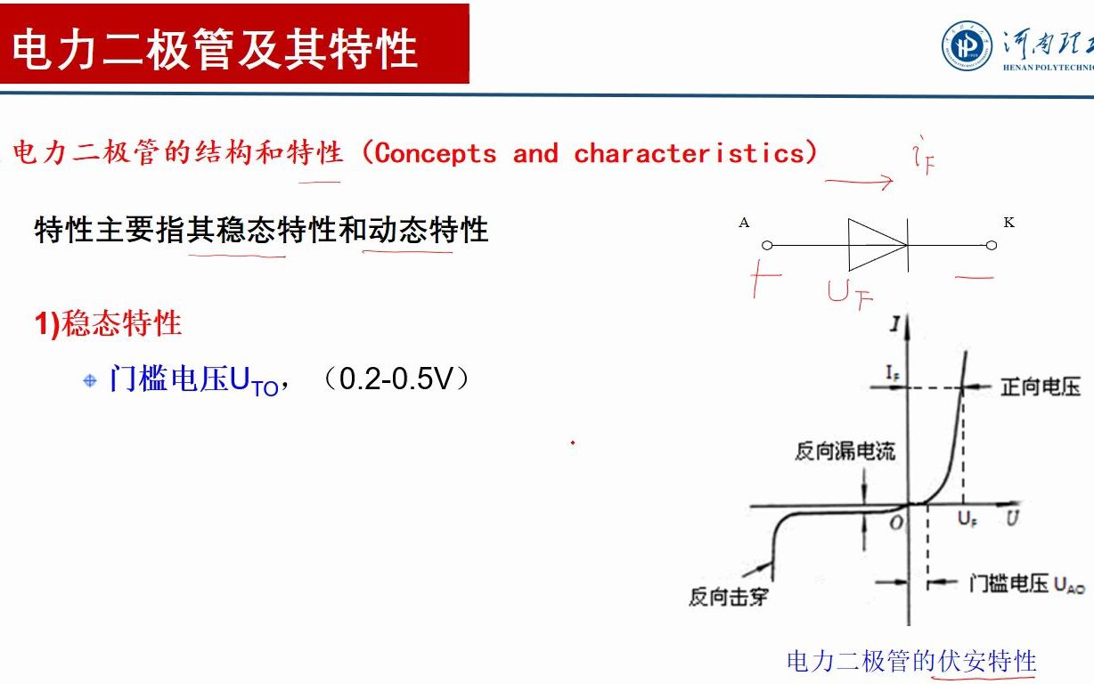 电力二极管及其特性
