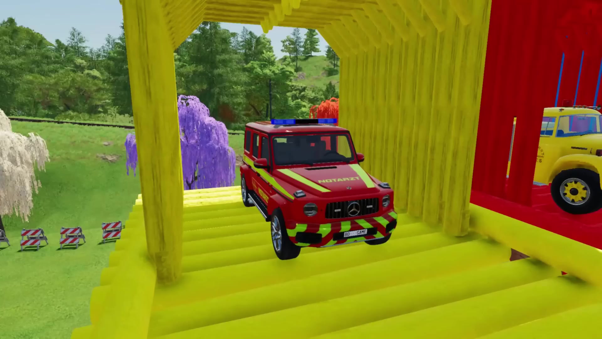 警车和救护车大闯关,卡车运输警车、消防车和救护车! #儿童动画#汽车...